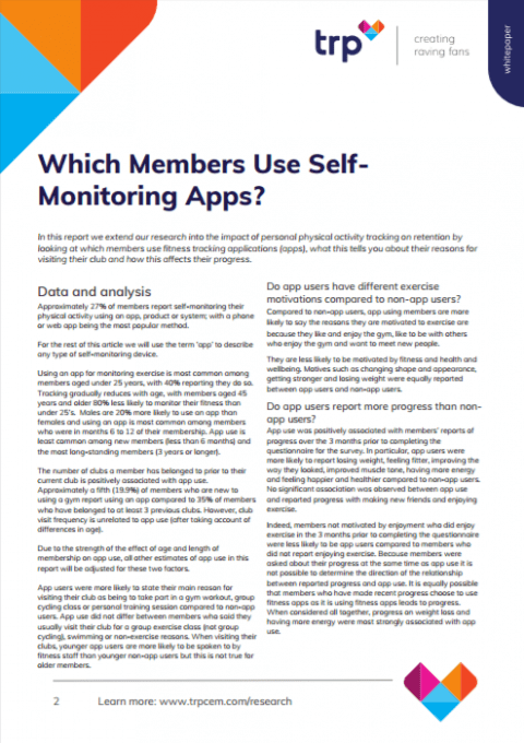 Which Members Use Self-Monitoring Apps? - Fitronics